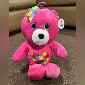 Toys | Nwt Autism Awareness Pink Teddy Plush Bear Toy Puzzle Pattern By ...